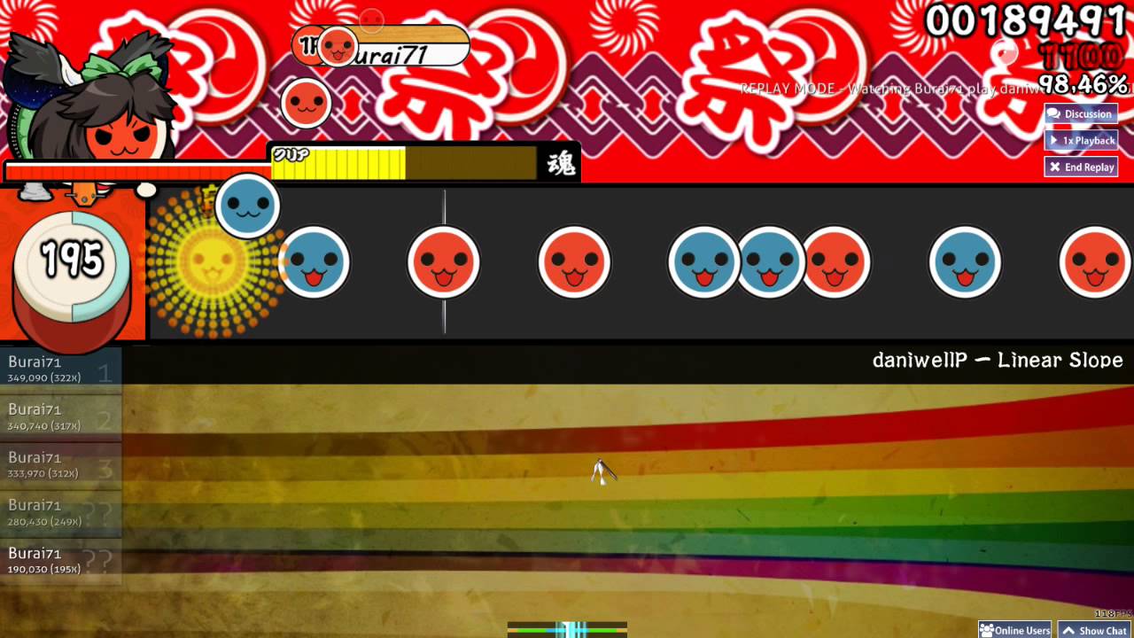 OSU! Linear slope taiko ONI - YouTube
