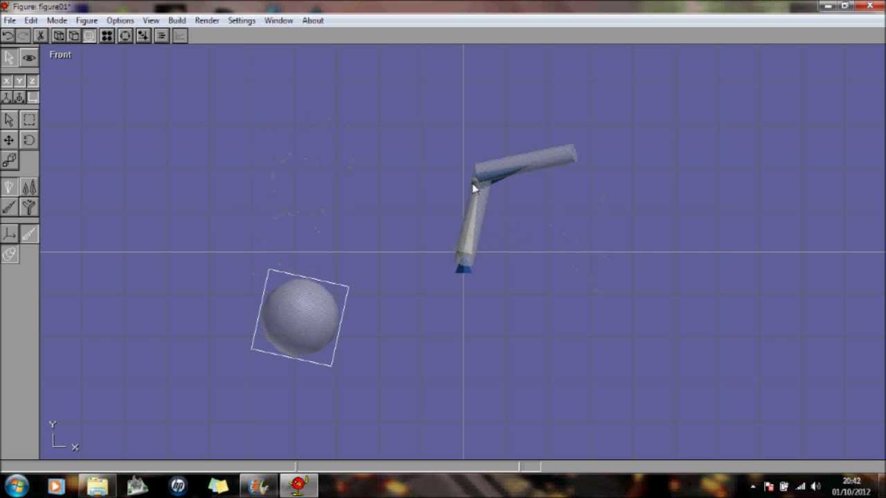 How to make a first animation 5 of 6 Anim8or - Using Bones and Figures ...