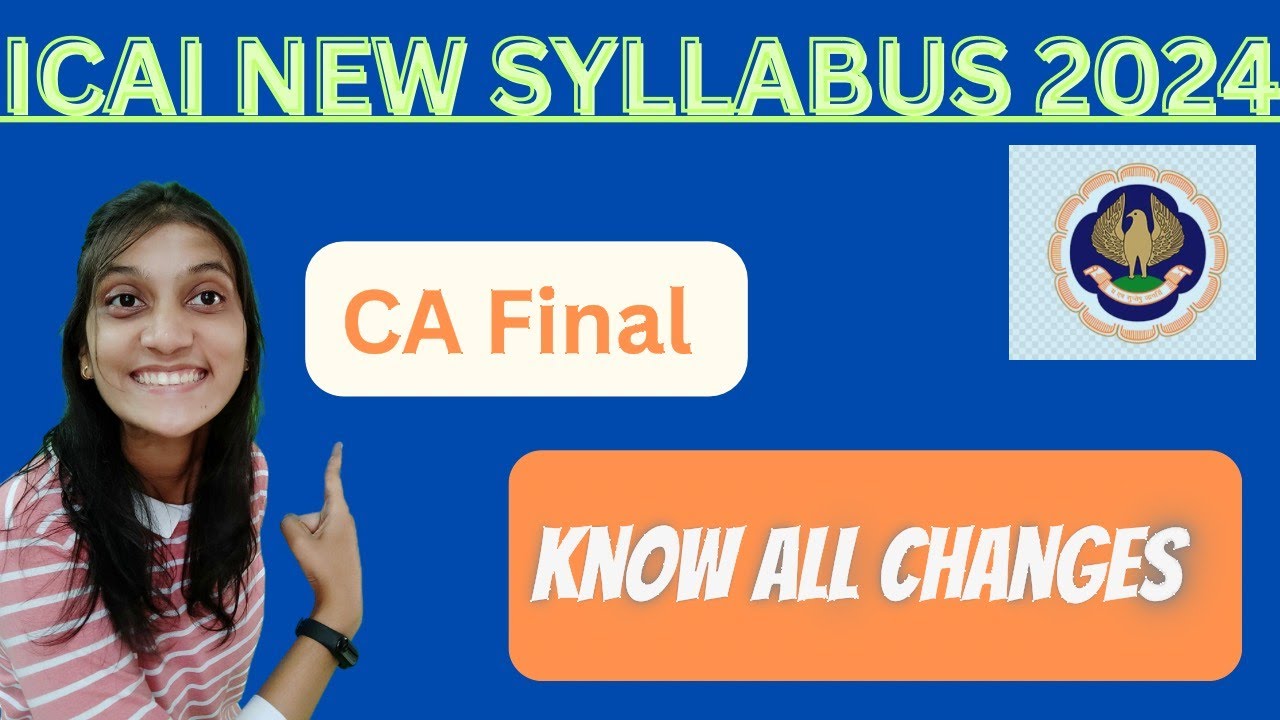 CA Final New syllabus ICAI I Know All Changes I CA Pooja Zade I #CPZ ...