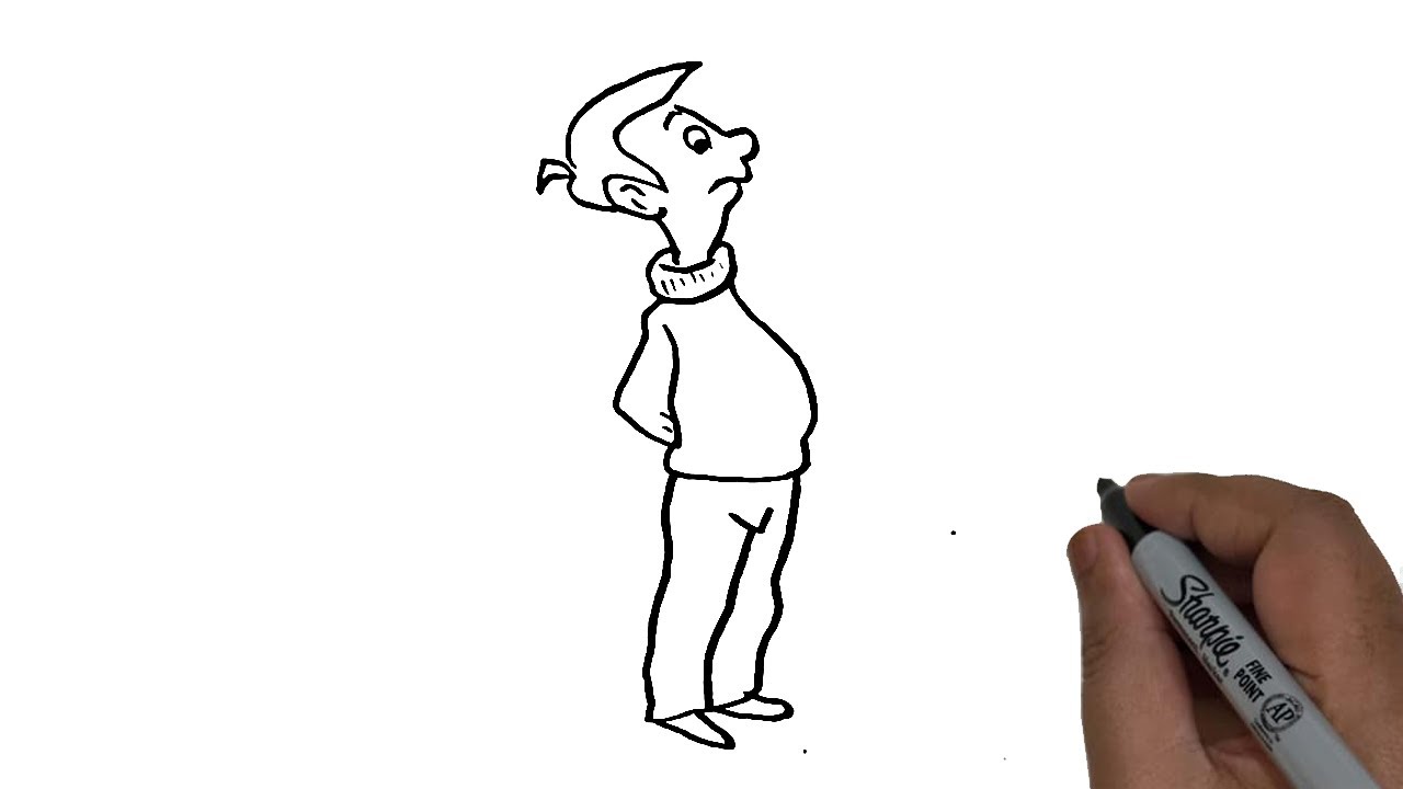 How to Draw a cartoon Man Easy. Pencil Drawing. - YouTube