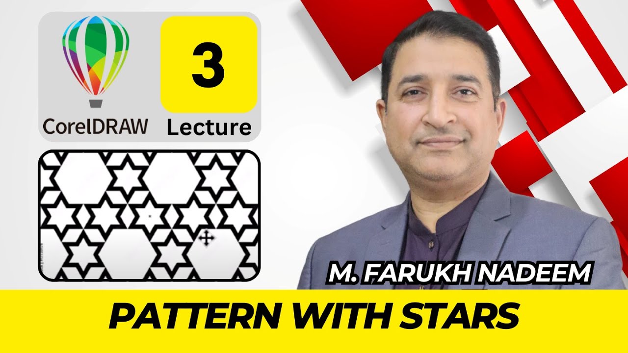 CorelDraw | Lesson 3 | How to Design Pattern with Stars | CAD CAM ...