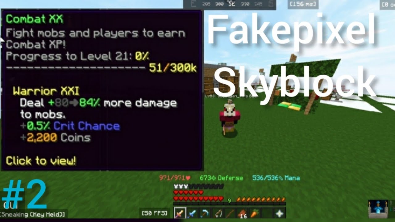 Minecraft fakepixel skyblock Grinding combat level 20 #2 - YouTube