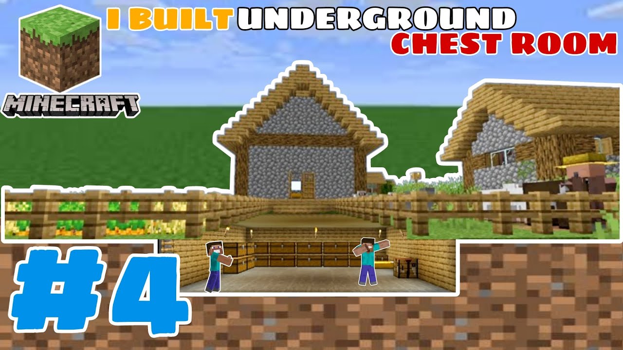 I Built Underground Chest Room | MINECRAFT Gameplay#4 - YouTube