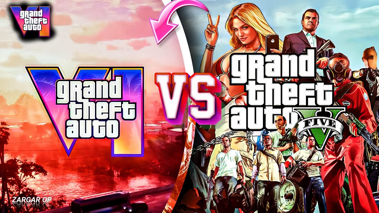 GTA 6 vs GTA 5 Trailer 😱Comparison Side by Side 😍| GRAND THEFT AUTO ...