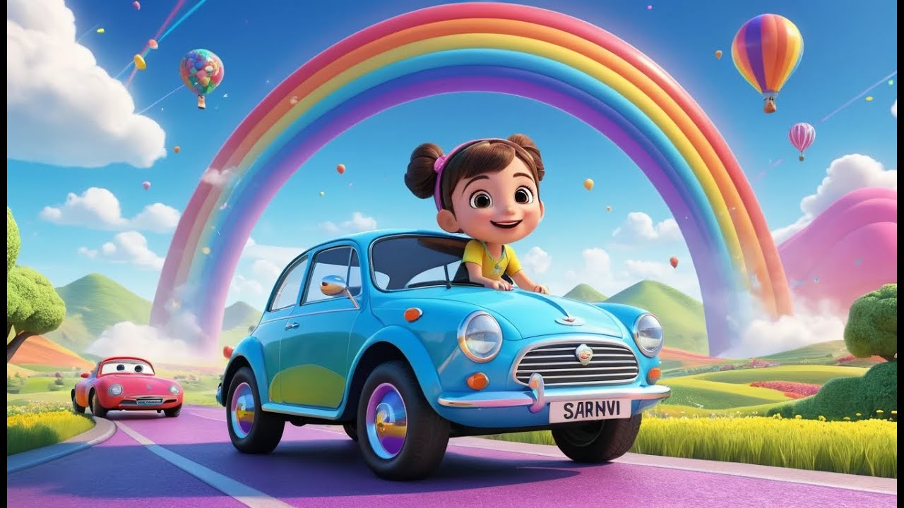 The Magical Rainbow Car + More | Color and Imagination Rhyme for Kids ...