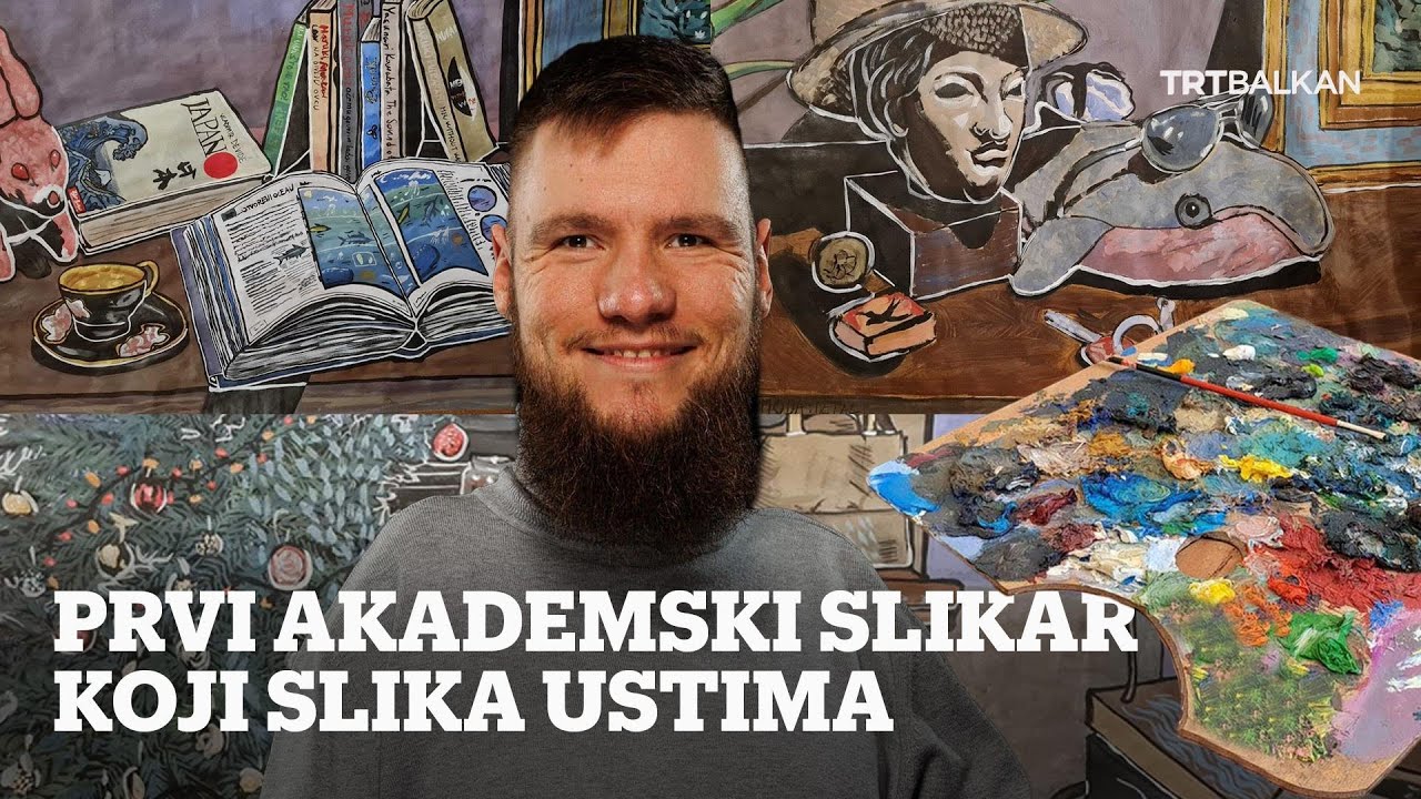 Prvi akademski slikar koji slika ustima - YouTube