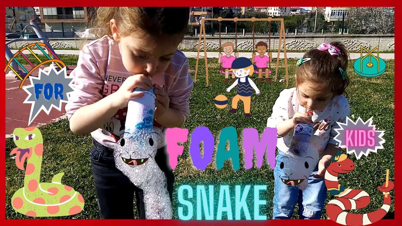 ela and ilayda-easy DIY FOAM SNAKE kids activities.outdoor play.video ...