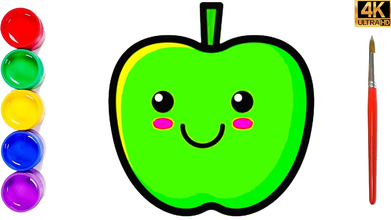 Dibujo Fácil de Manzana, Cómo Dibujar una Linda Manzana para Niños ...