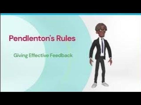 Pendleton's Rules for Effective Feedback - YouTube