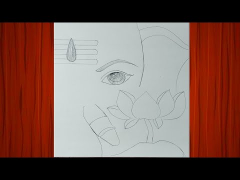 How to Draw Ganesh ke face beautiful drawing Easy pancil Ganesh ka ...
