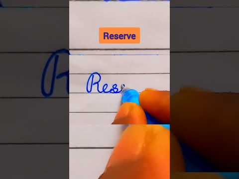 The word Reserve in cursive writing #cursive - YouTube