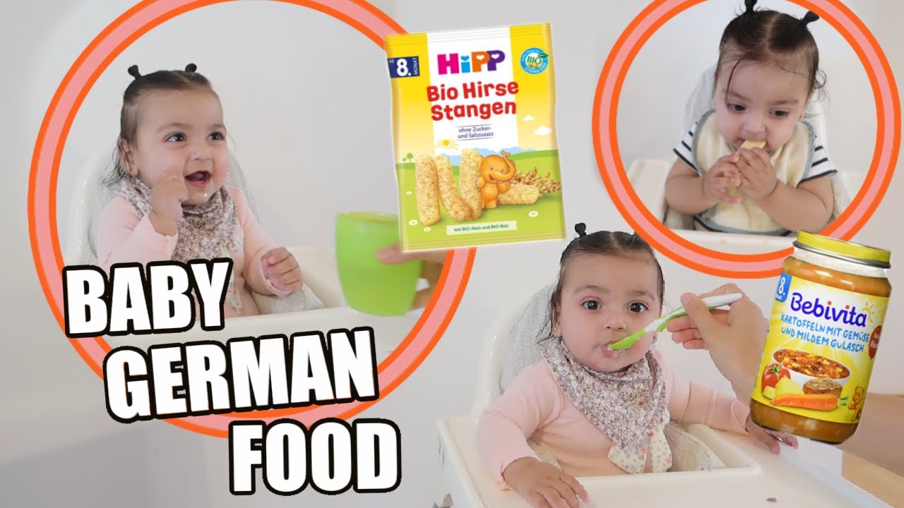BABY TRIES GERMAN BRAND BABY FOOD FOR THE FIRST TIME - YouTube