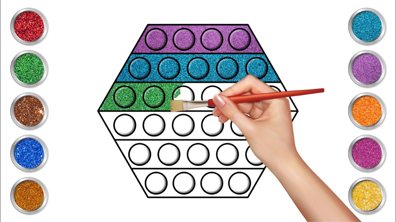 How to Draw a Pop It Hexagon | Learn to Draw | Step by Step #popit # ...