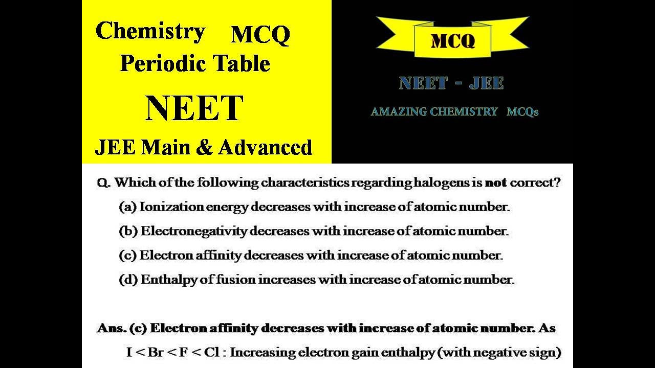 MCQ on Periodic Table │Q2│Chemistry│Class 11│NEET, JEE Main & Advanced ...