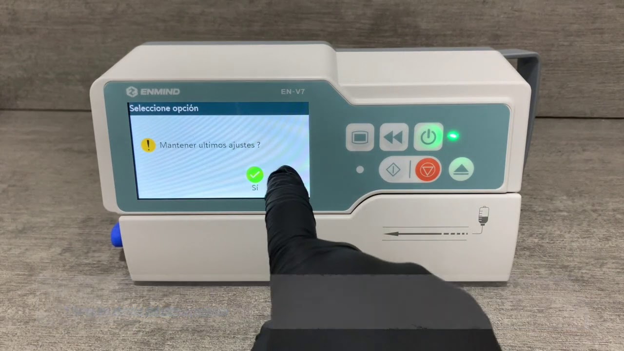 FUNCIONAMIENTO BOMBA DE INFUSIÓN ENMIND EN-V7 - YouTube