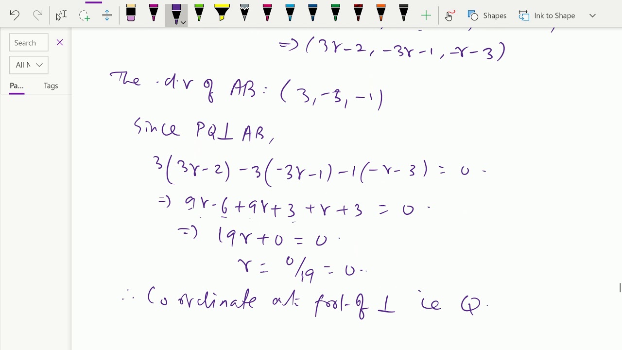 Analytical solid geometry : - ( Foot and length of perpendicular ...