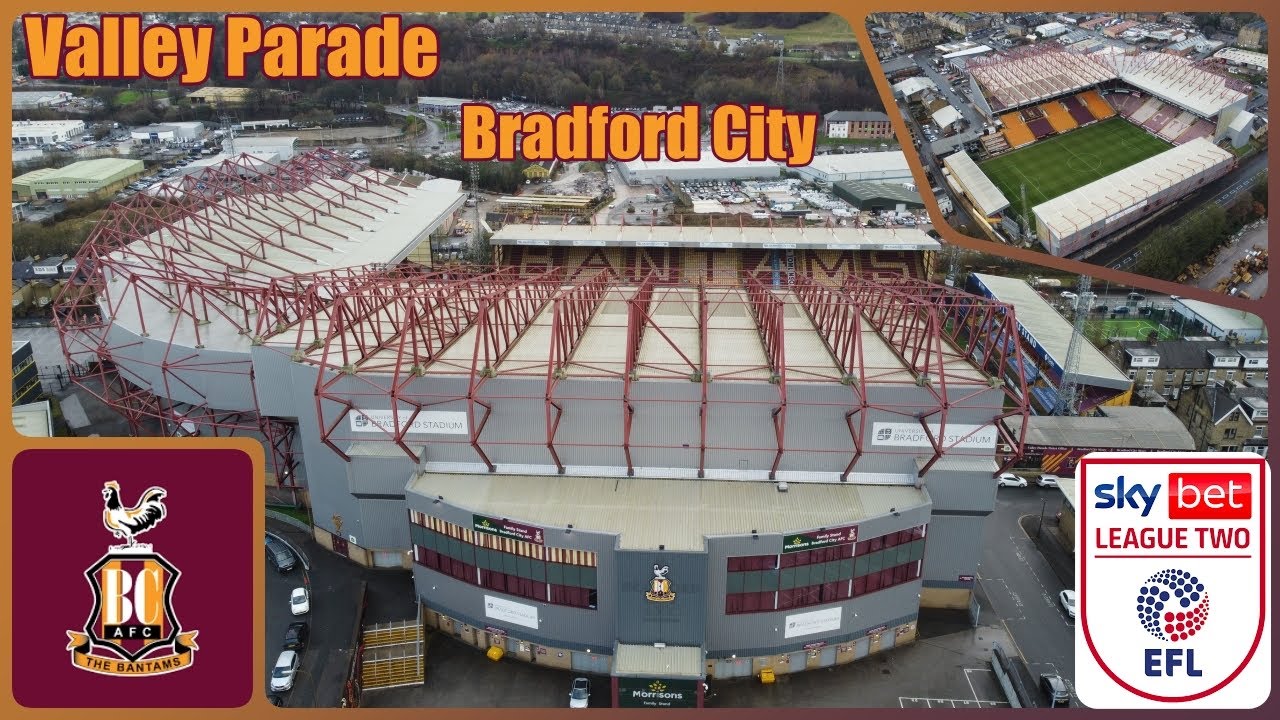 Ep52. Valley Parade Stadium by drone. Home of Bradford City. In the ...