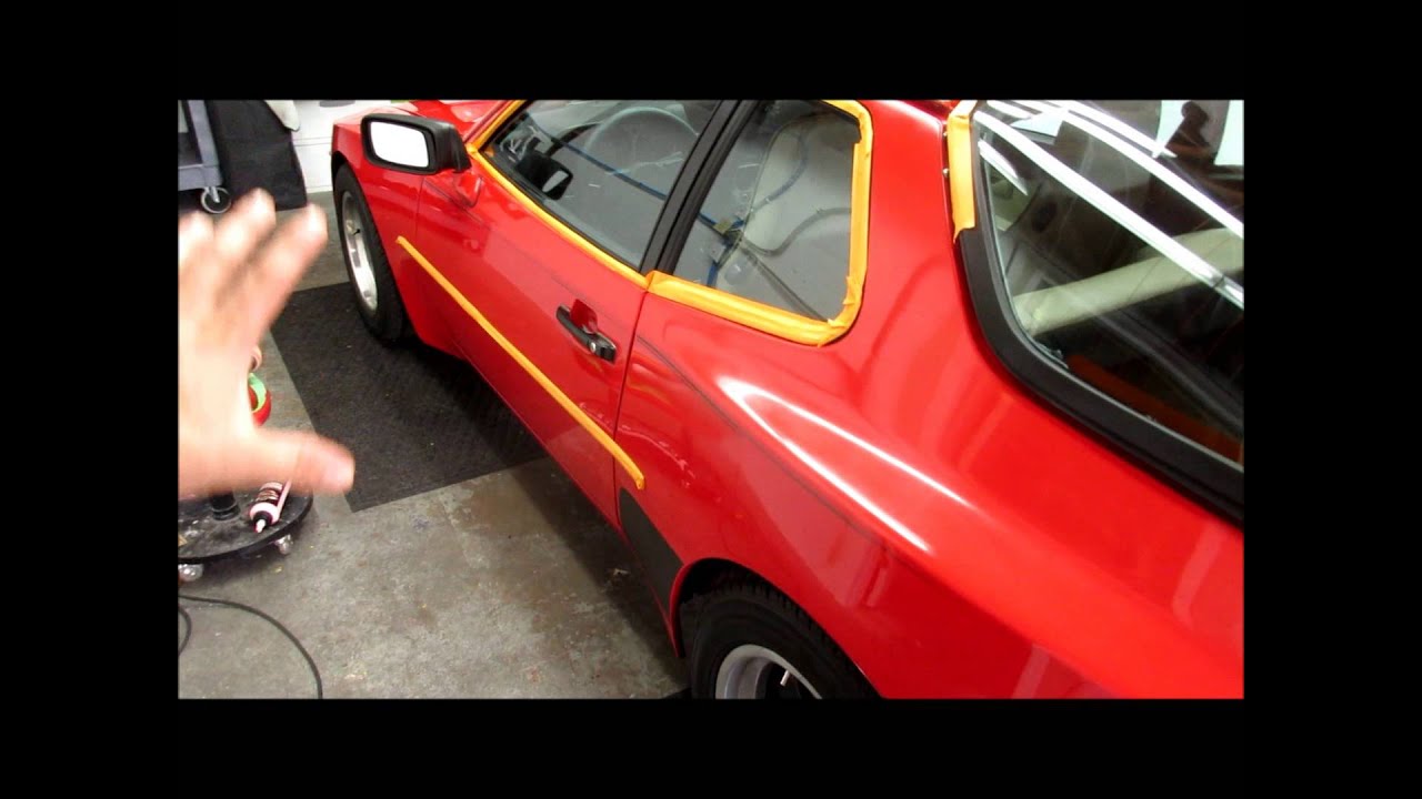 1984 Porsche 944 Guards Red 2 step paint correction oxidation removal ...
