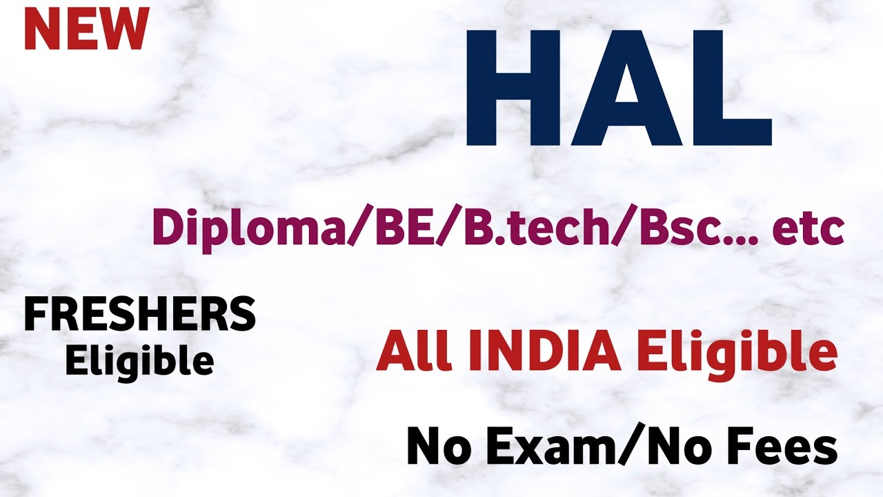 HAL Ltd Recruitment 2024 | Freshers| HAL PSU Jobs 2024 | HAL Vacancy ...