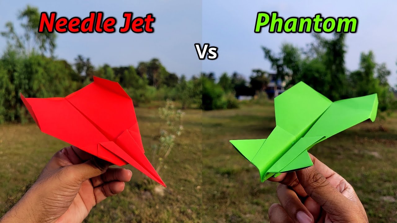Needle vs Phantom Paper Airplanes ( Fly Like Boomerang ) Flying ...