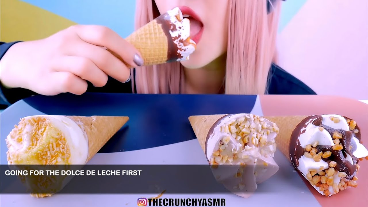 bites only asmr • crunchy asmr ice cream cones - YouTube