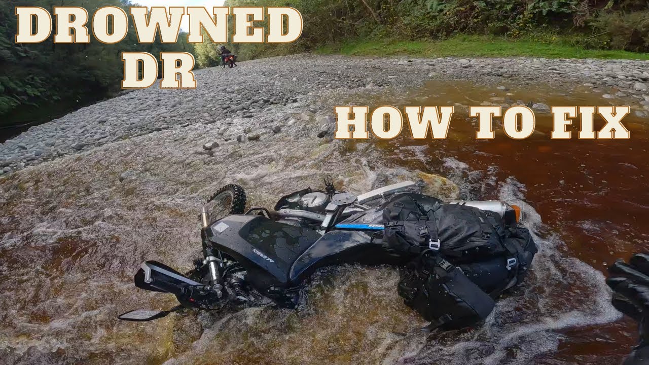 Drowned Suzuki Dr650 - How to get back on the road. - YouTube