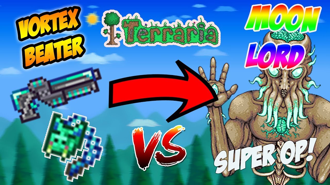 TERRARIA VORTEX BEATER GLITCH + FLAIRON = EASIEST EXPERT MODE MOON LORD ...