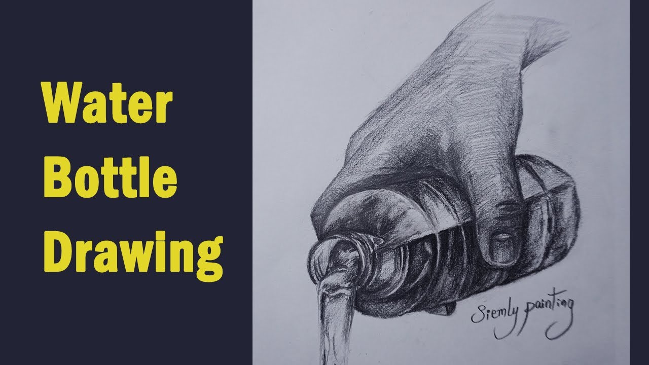 Water Bottle Drawing / How to draw Water Bottle easy for beginner ...
