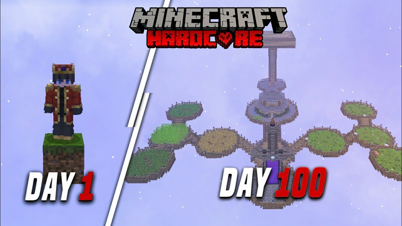 100 Days In One Block Hardcore Minecraft - YouTube