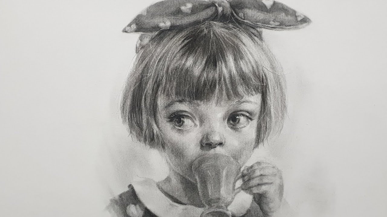 만화처럼 그리는 캐릭터 인물화 Character portrait - Charcoal drawing - YouTube