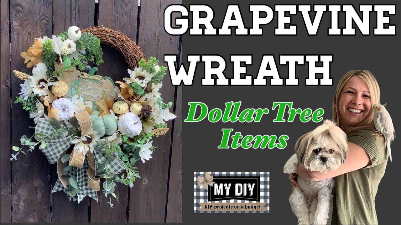 HOW TO MAKE A GRAPEVINE WREATH | FALL GRAPEVINE WREATH | DOLLAR TREE WREATH | NEUTRAL FALL ...