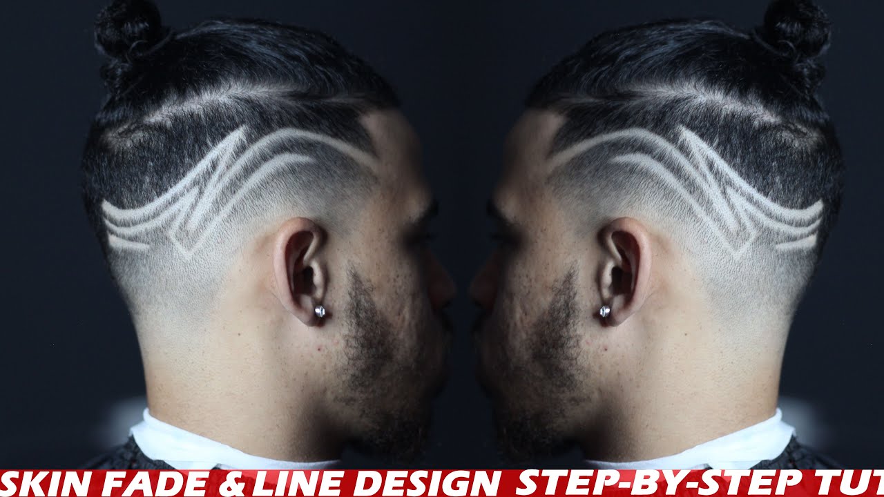 HAIRCUT TUTORIAL/ LOW SKIN FADE WITH LINE DESIGN - YouTube