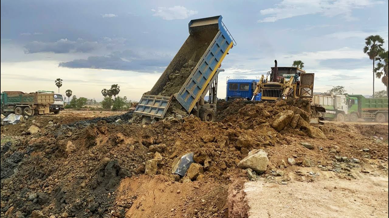 New Update Continue project temp road building by old dozer D60 KX ...