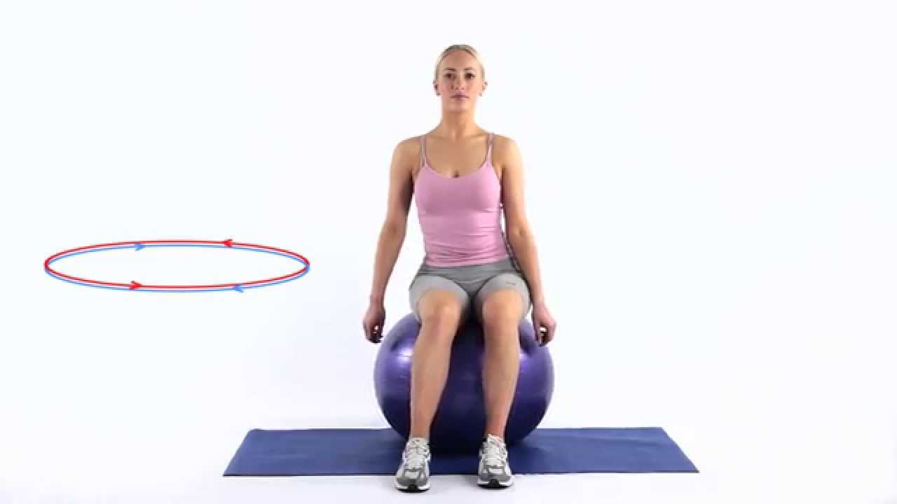 Low back rotation on a Swiss ball - YouTube