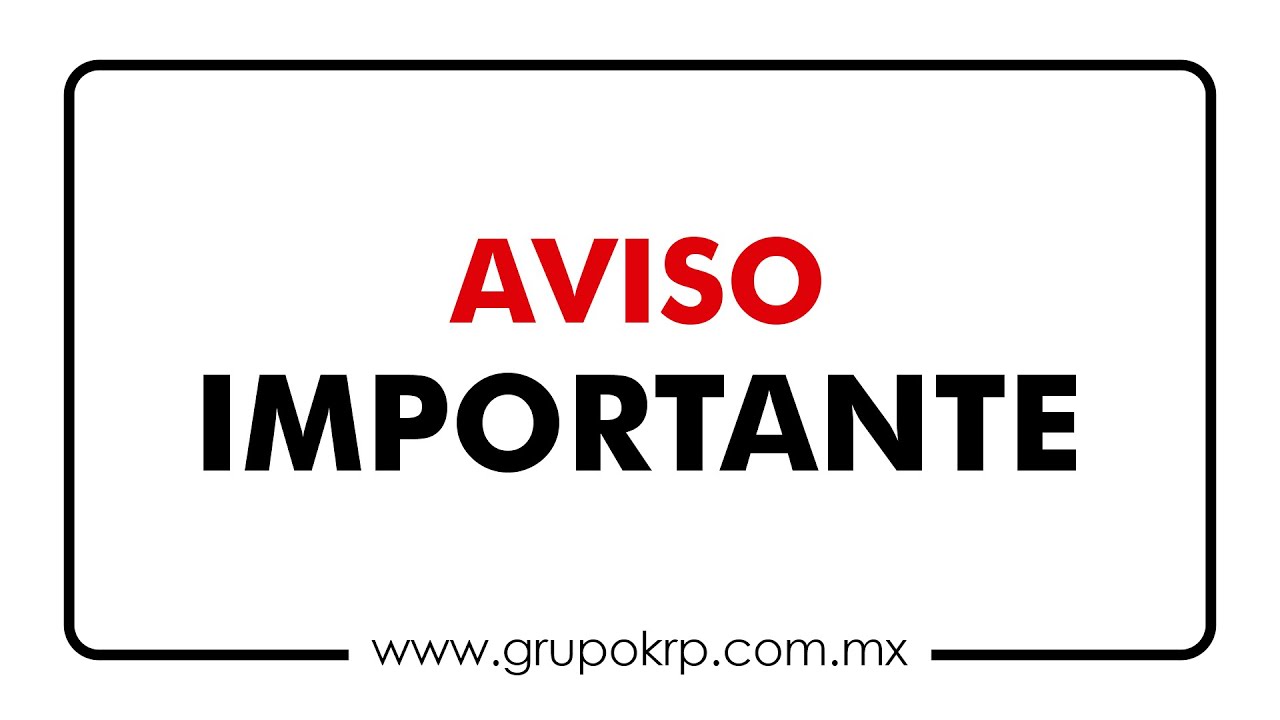 AVISO IMPORTANTE - YouTube