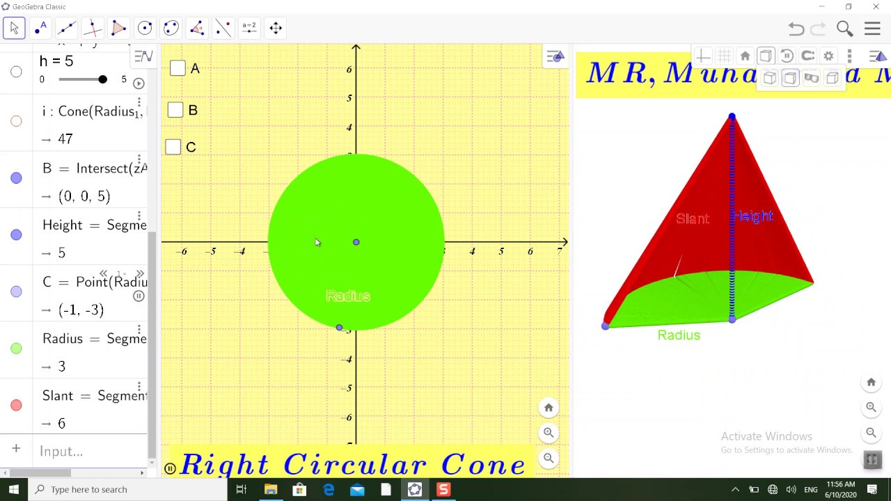 The Cone using GeoGebra - YouTube