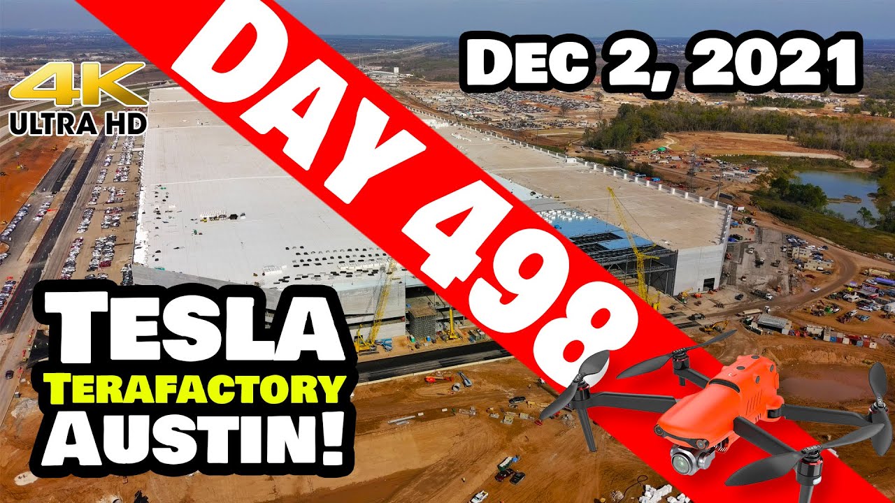 Tesla Gigafactory Austin 4K Day 498- 12/2/21- MORE PAVEMENT, CEMENT ...