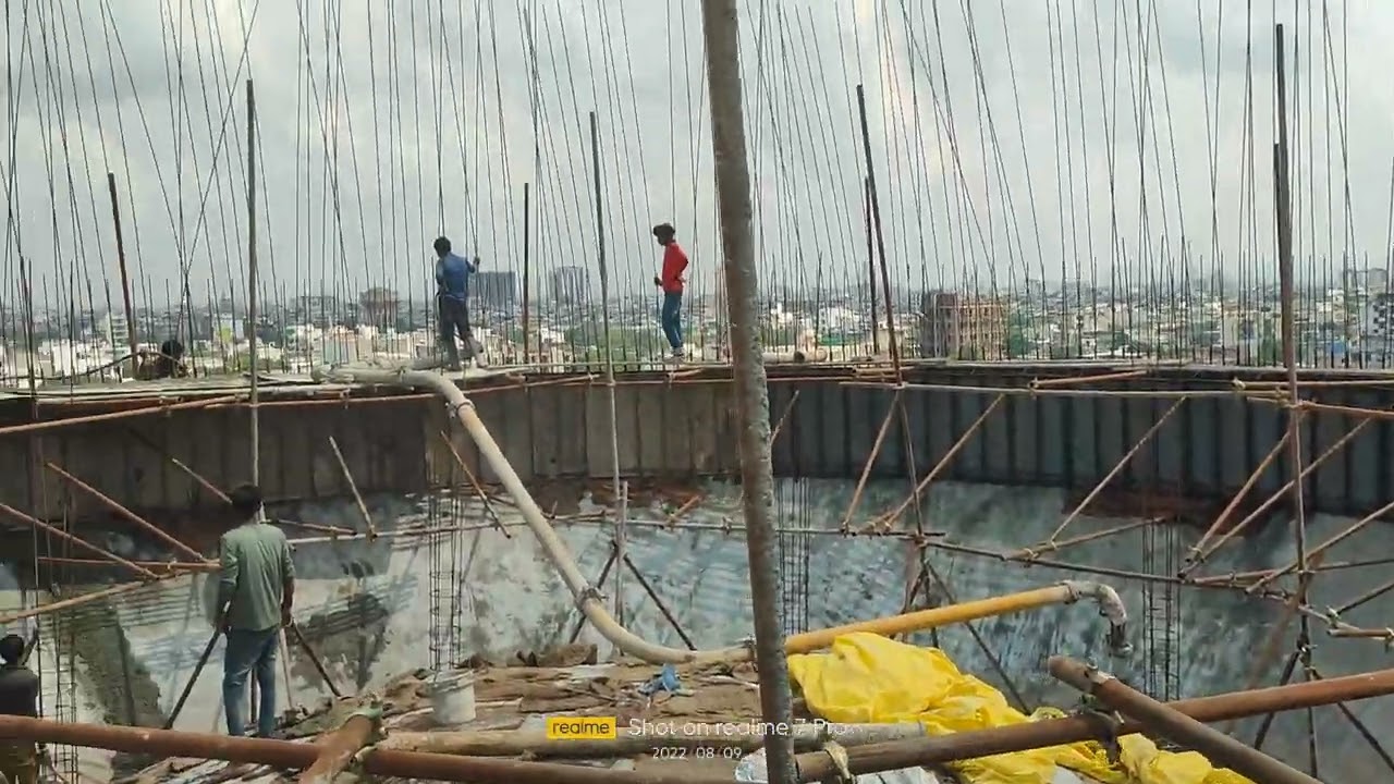 RCC overhead tank (ESR) vertical wall casting work 1250 KL 22 MTR ...