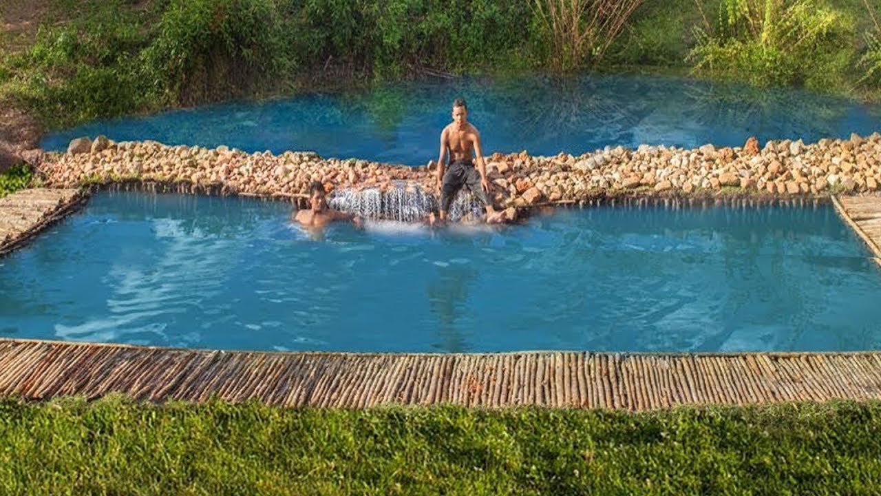 Building The Most Beautiful Natural Waterfall and Swimming Pool - YouTube