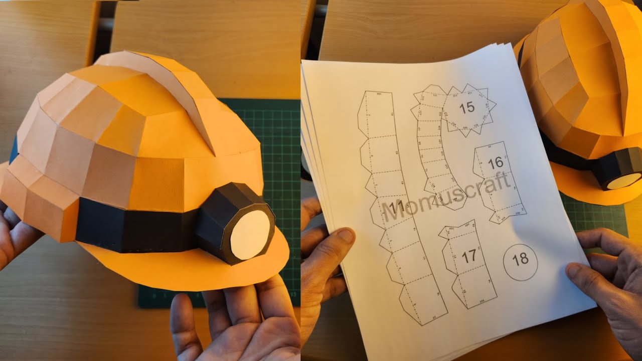 How to make a Miner Helmet out of Paper - Momuscraft - YouTube