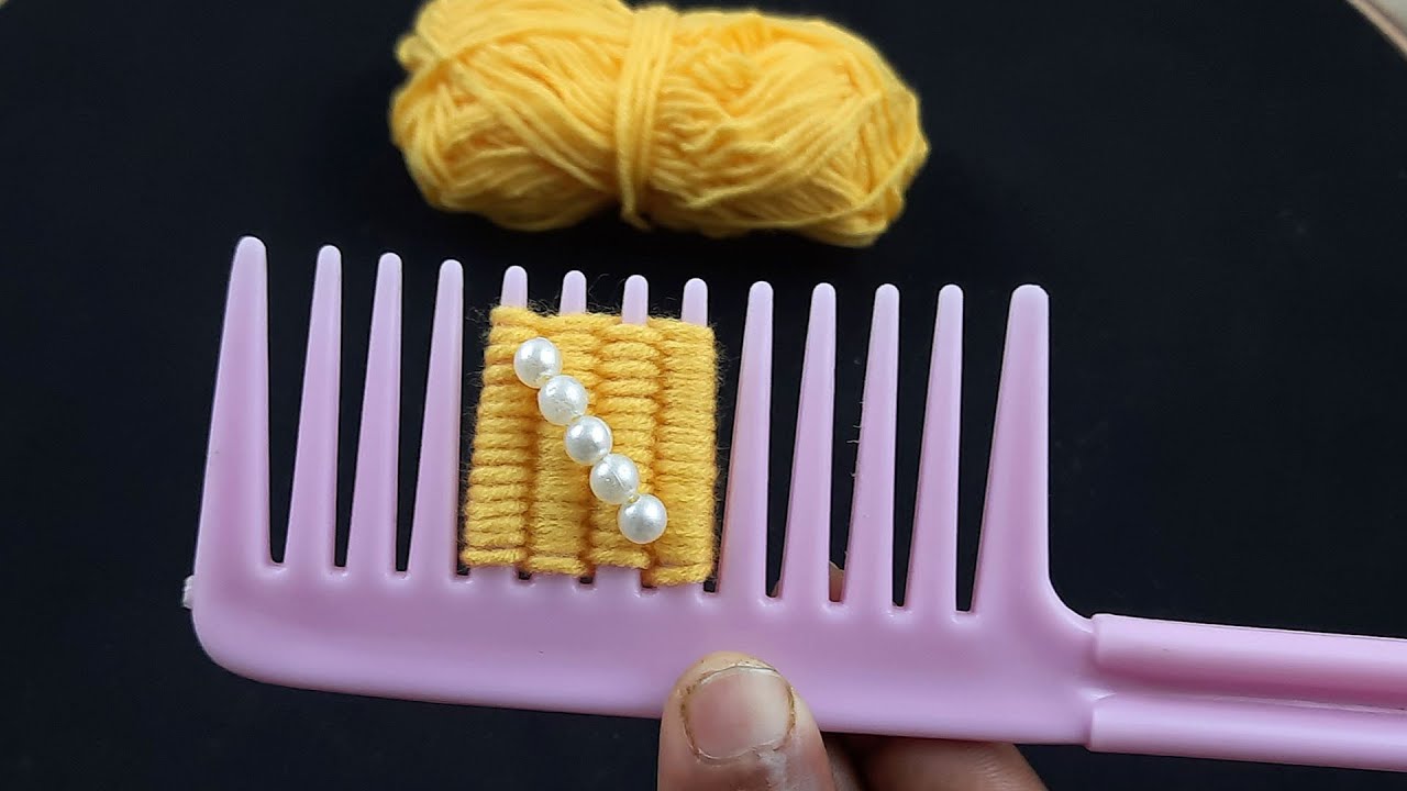 Amazing Woolen Flower Craft Ideas with Hair Comb - YouTube