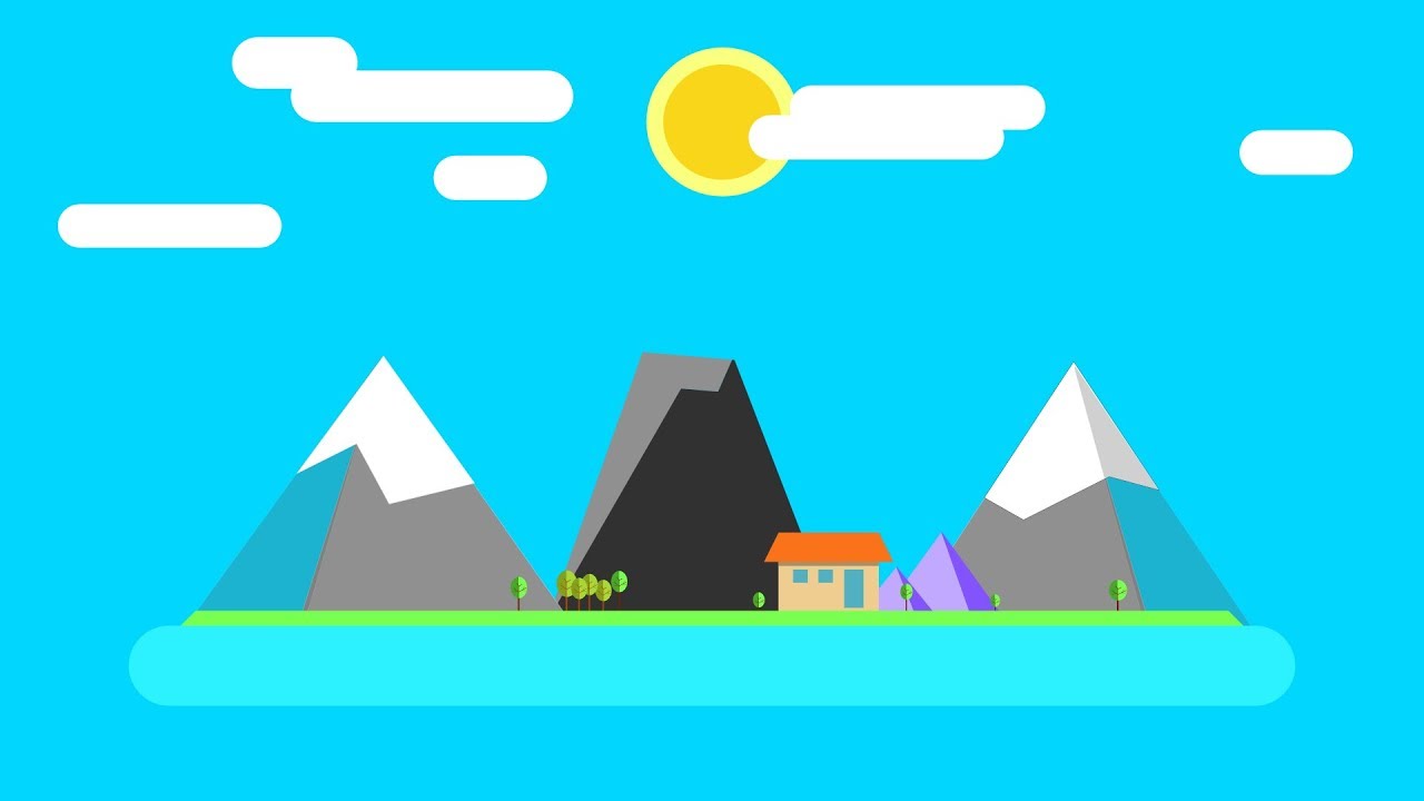 Easy Flat Design Landscape - Affinity Designer Tutorial - YouTube
