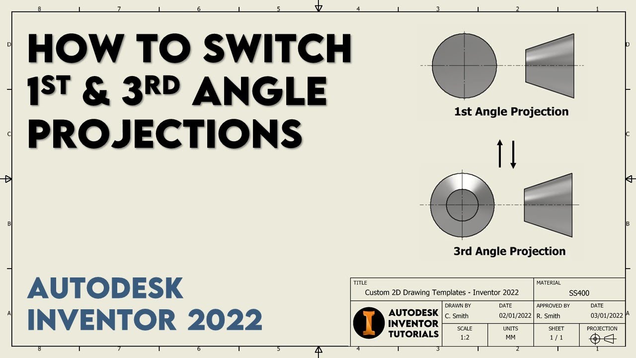 How to Switch between 1st and 3rd Angle Projections | Autodesk Inventor ...