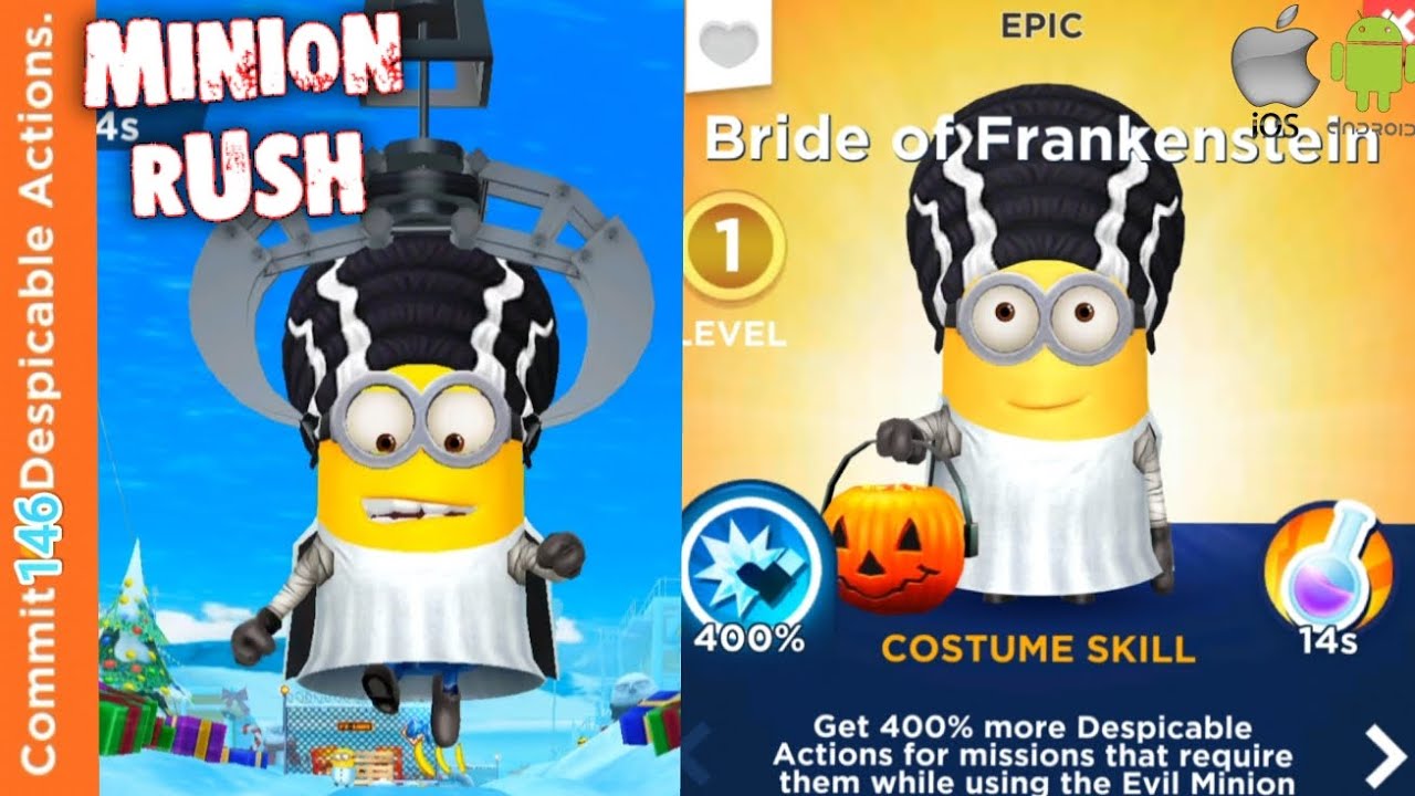 Minion Rush - Commint 146 Despicable Actions. 400% COSTUME SKILL. - YouTube
