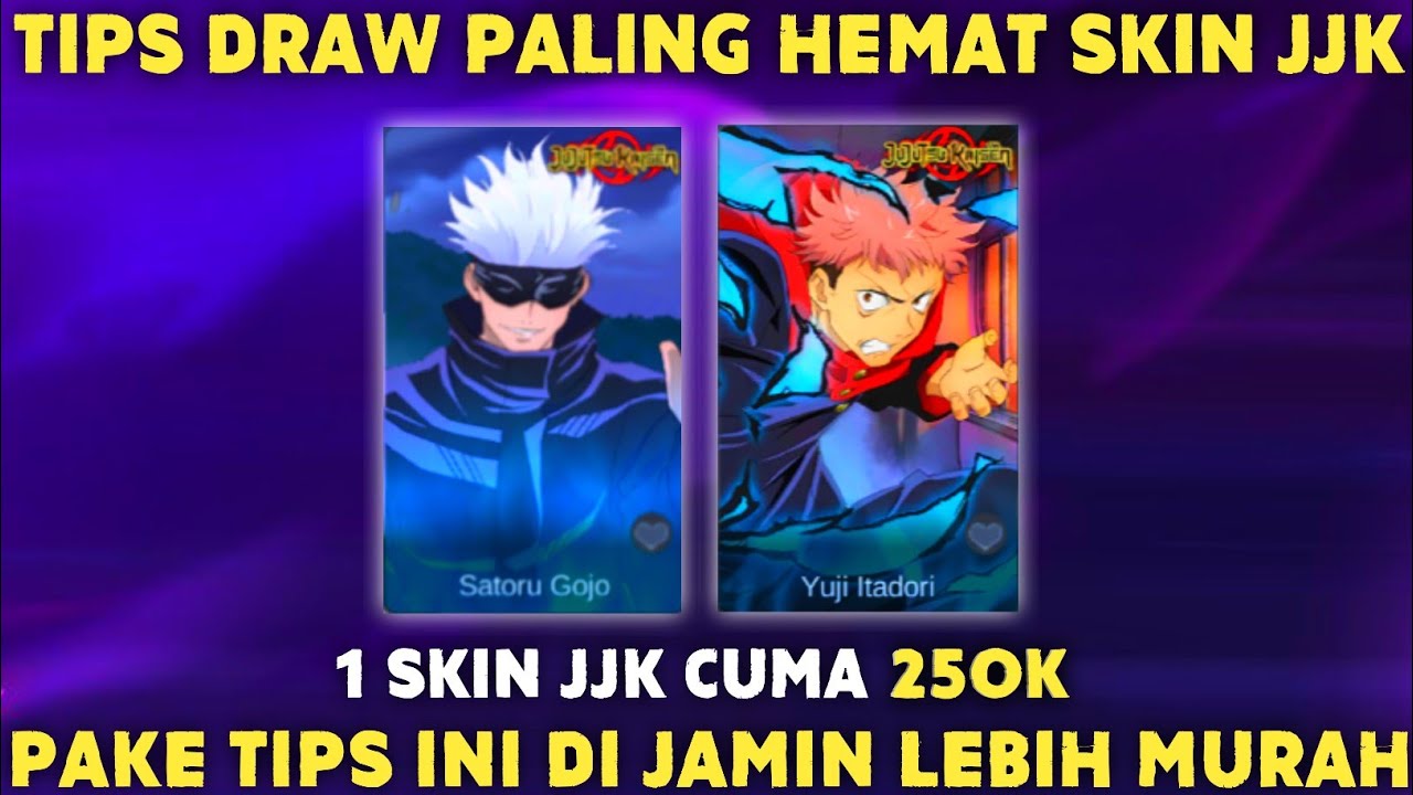 TIPS DRAW HEMAT 1200 CRAST SKIN JUJUTSU KASIEN | SKIN JJK MURAH CUMA ...