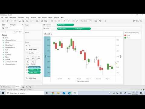 Create a stock candlestick chart in Tableau - YouTube