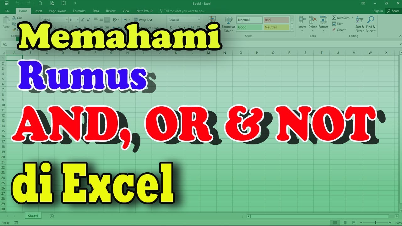 Cara Menggunakan operator Logika AND OR dan NOT di EXCEL - YouTube