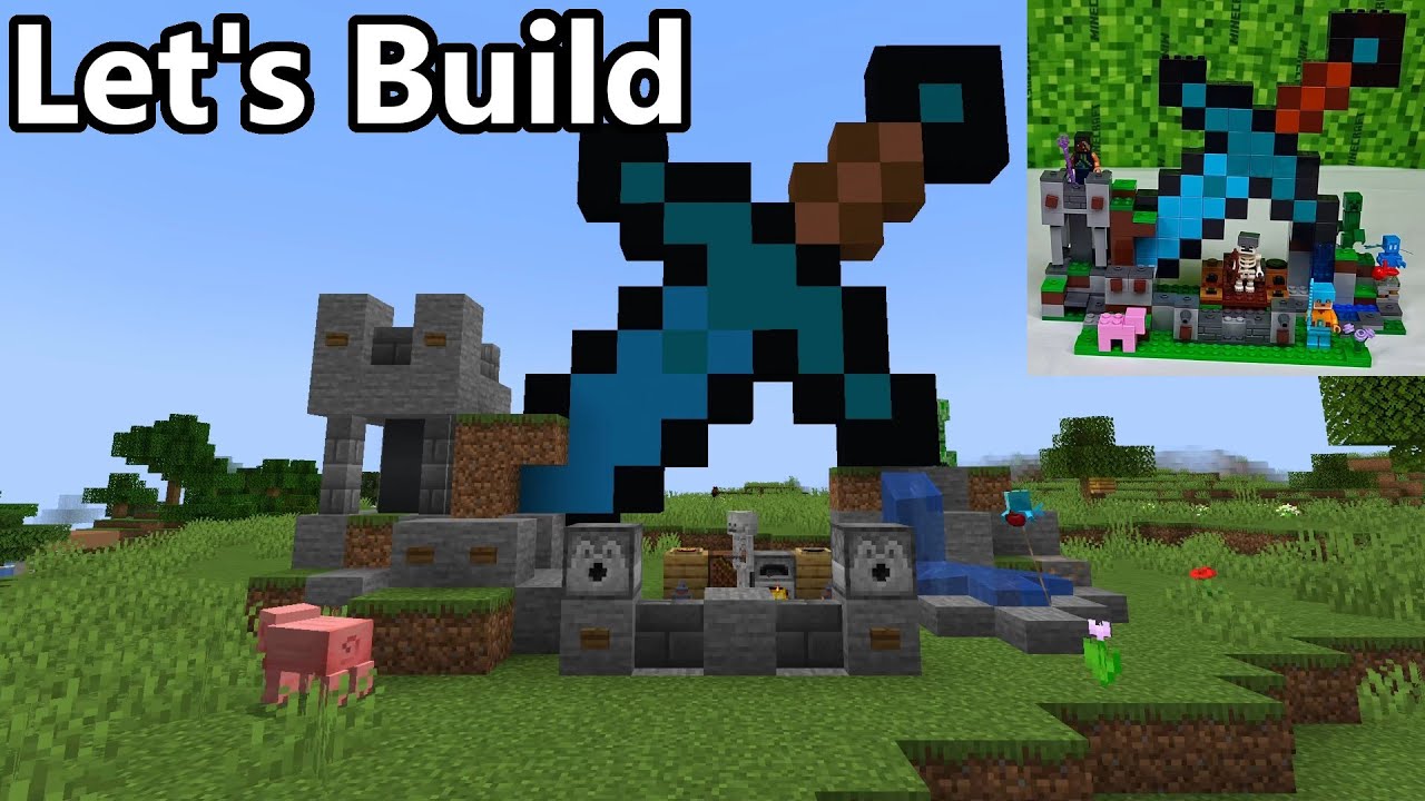 Let's Build - Creating the Lego Sword Outpost in Minecraft - YouTube
