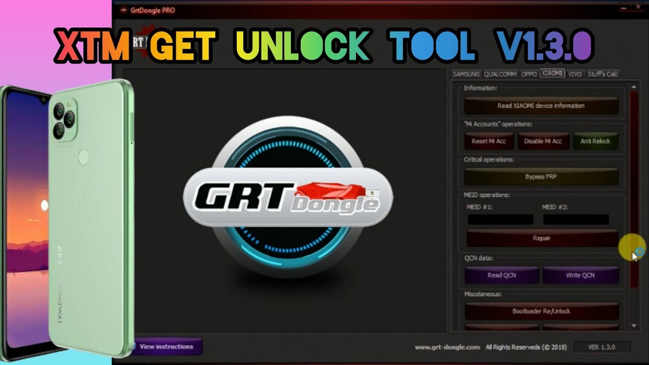 XTM Grt Tool V 1.3.0 | Samsung Mi Oppo Vivo Unlock Tool 2022 | XTM Grt Dongle V1.3.0 - YouTube