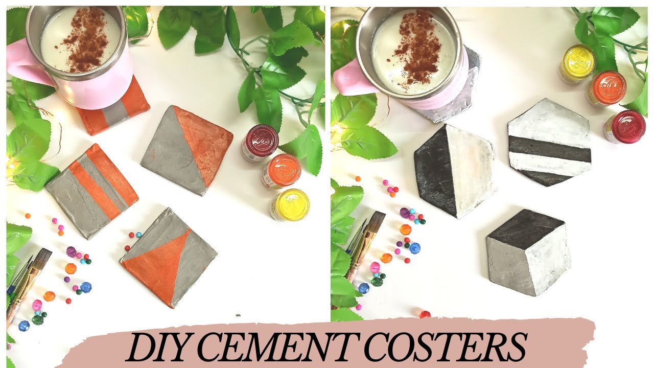DIY CEMENT COASTERS without using any molds |CEMENT PROJECT |The ...